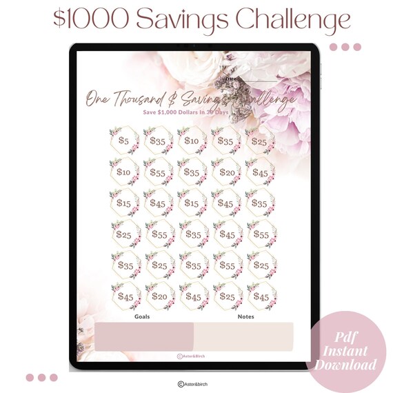 Save 1K in 30 Days printable 1K Saving Tracker 1K - Etsy Ireland