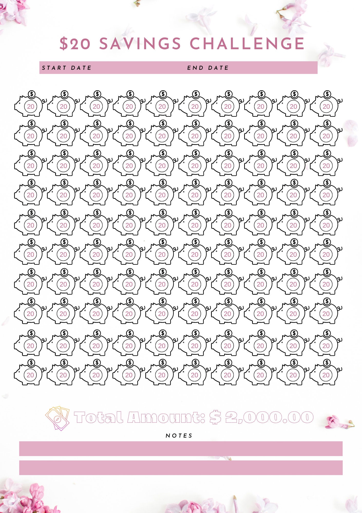 Savings Challenge Tracker Bundle | ( Printable) | Savings Set | Saving ...