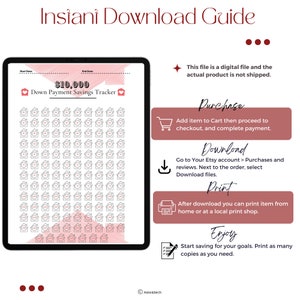 10K Down Payment Savings Tracker ( Printable) | House Savings | Savings ...