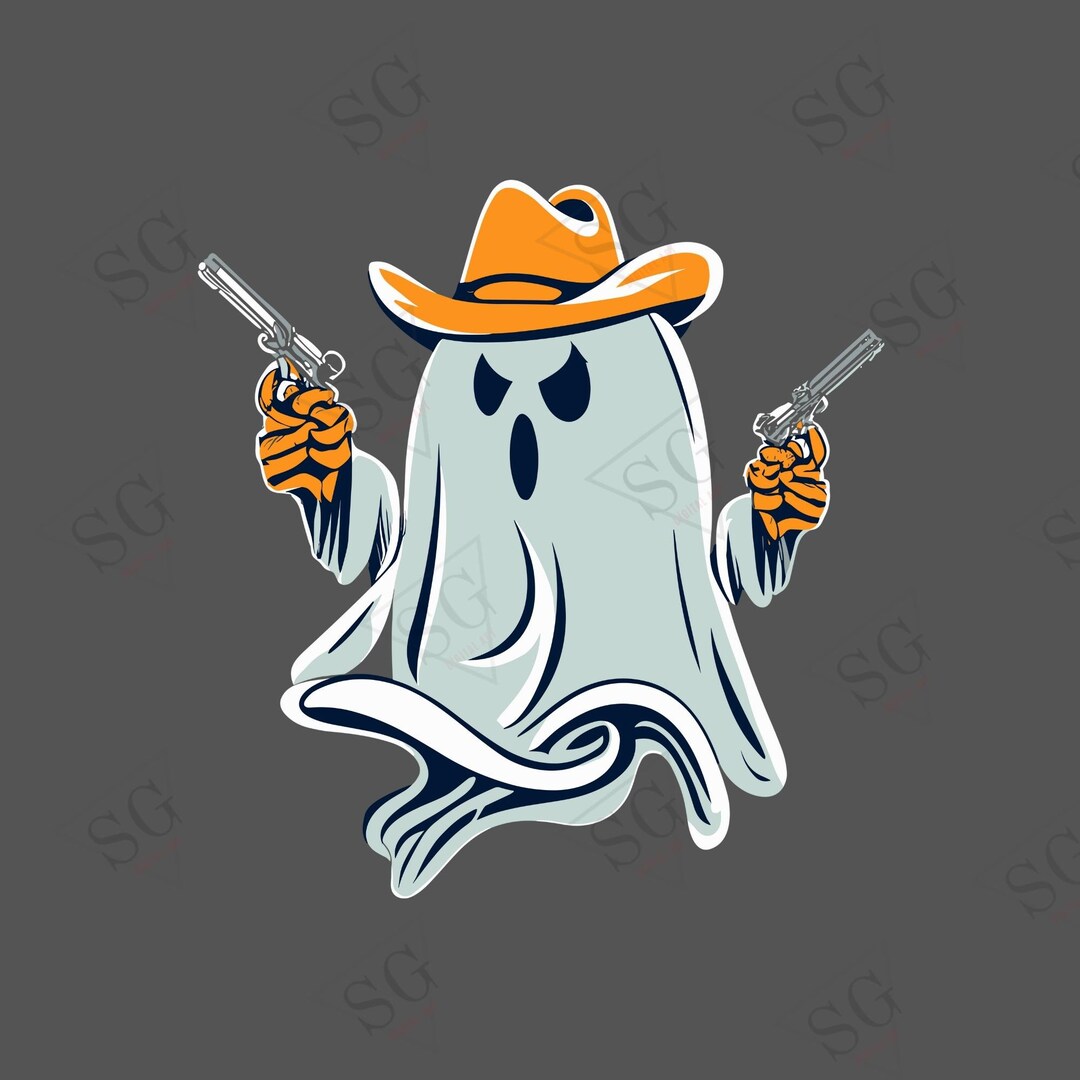 Guns and Ghost Cowboy Png Ghostly Outlaw Png Armed Eerie Ghost Clipart ...