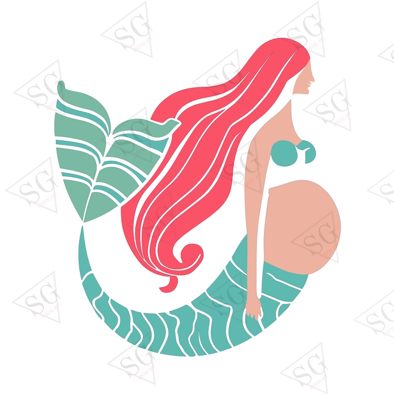 Pregnant Mermaid PNG - Maternity Png for Expecting Moms - Mermaid With ...
