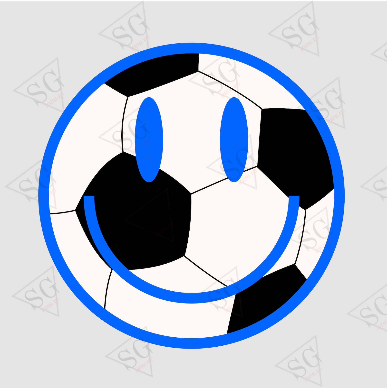 Soccer Ball Smiley Face Svg - Fun Happy Face Football Png- Soccer Ball ...