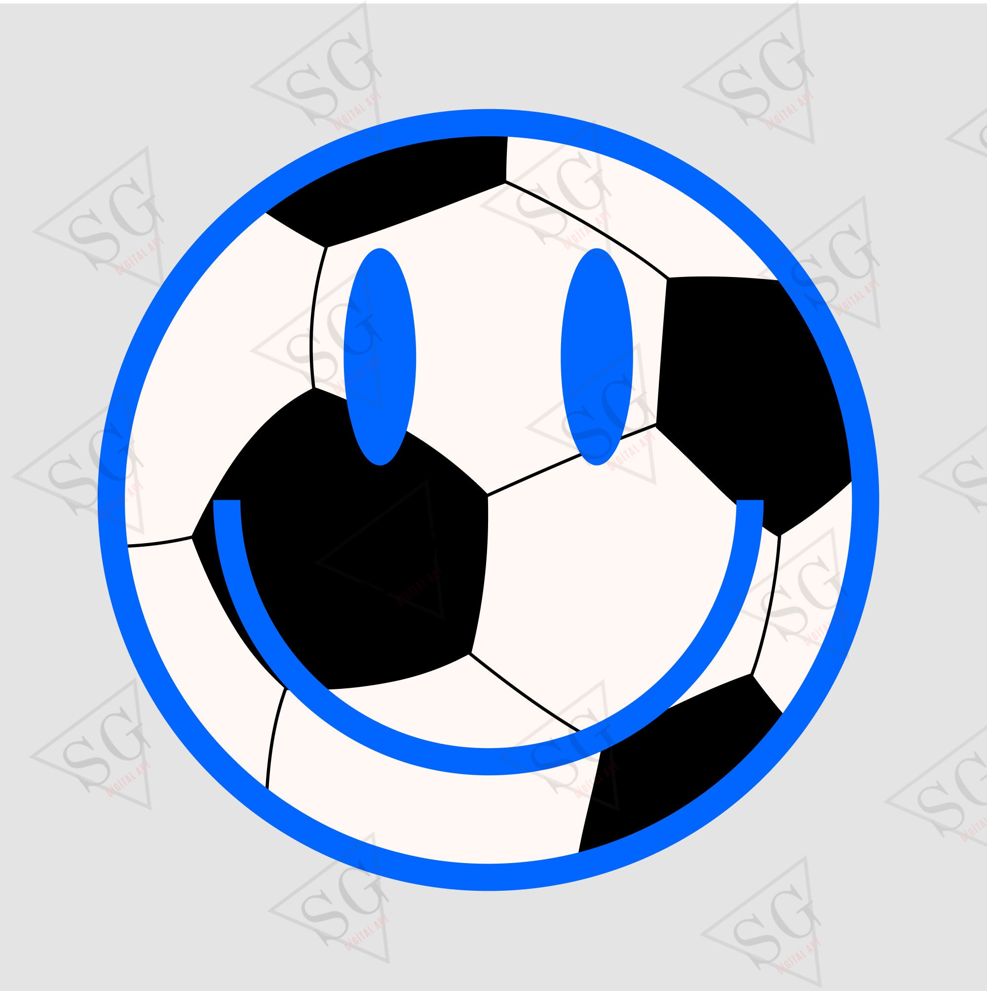 Soccer Ball Smiley Face Svg - Fun Happy Face Football Png- Soccer Ball ...