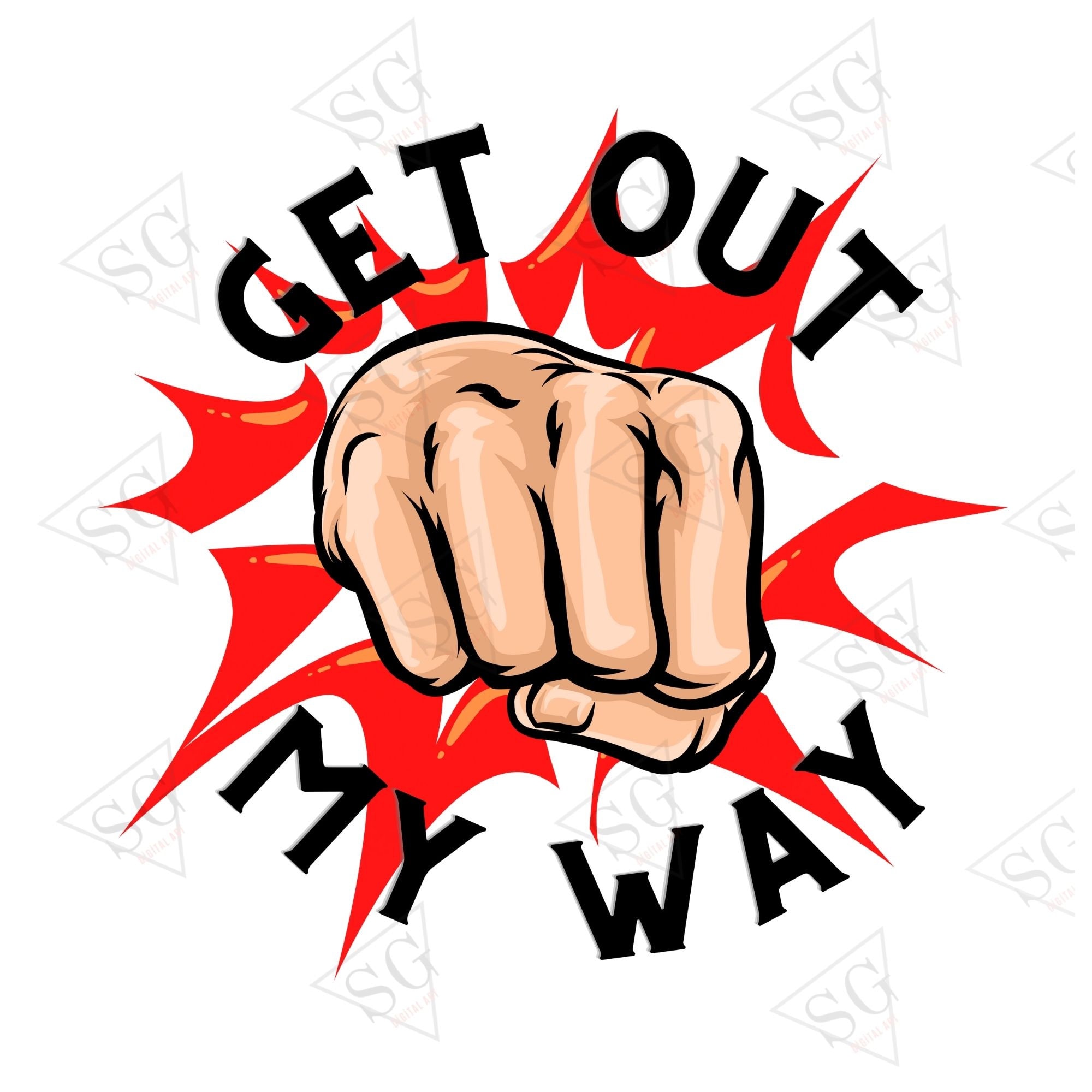 Fist Punch PNG, Get Out My Way Png, Comic Png, Fist Bump Sublimation ...