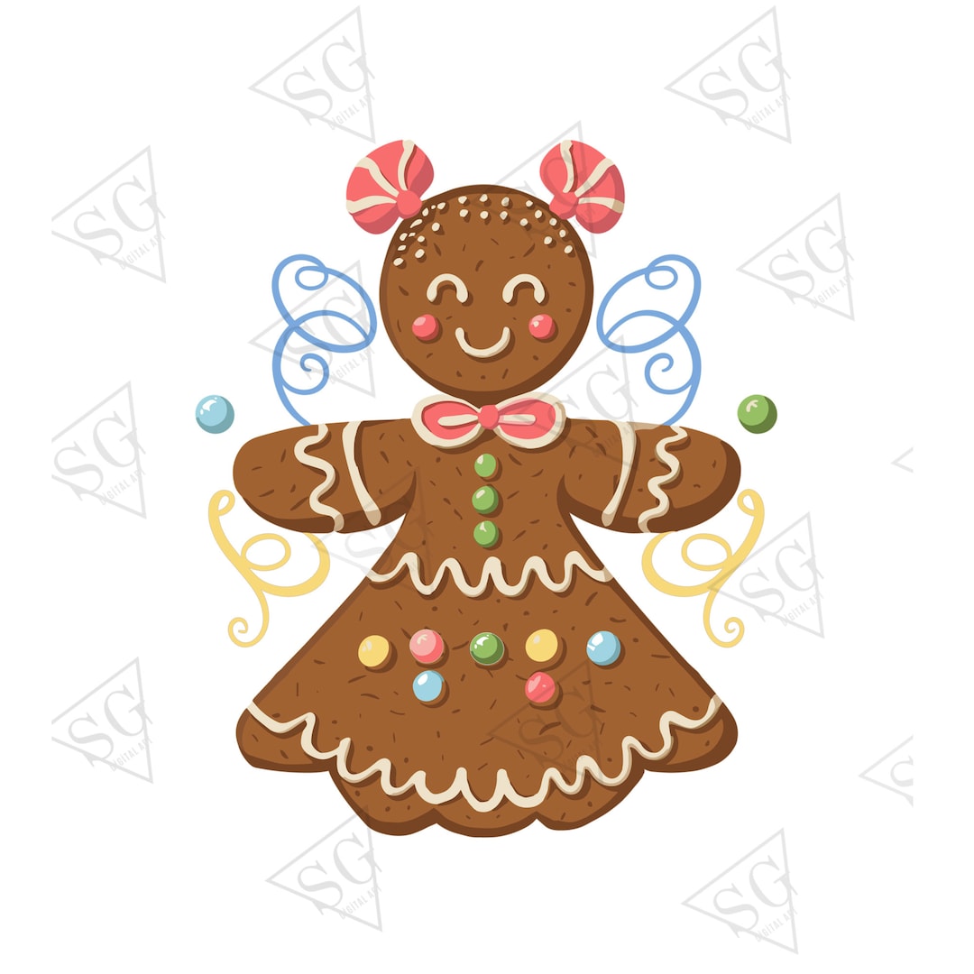 Gingerbread Girl PNG Design, Dancing Gingerbread Girl, Christmas Fancy ...