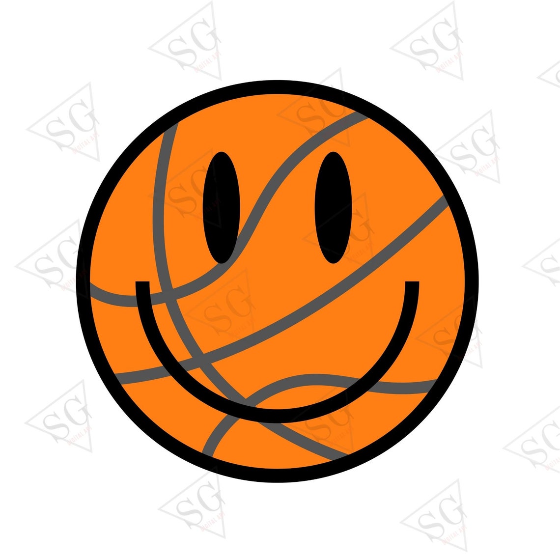 Basketball Smile Face Png, Sport Smiley Sublimation Design, Basketball ...