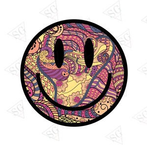 Smiley Happy Face Png Ethnic Pattern Smile Face Sublimation Designs Emoji Transparent Png Smiley ...