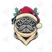 Pug Christmas Png - Pug Dog With Santa Hat and Mistletoe - Santa Pug ...