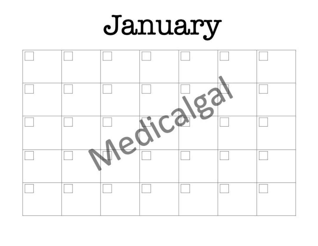 Undated Yearly Calendar - Etsy