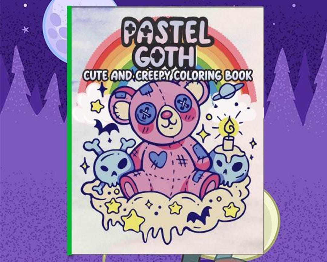 Pastel Goth Cute and Creepy Coloring Book: Features Kawaii Goth and ...