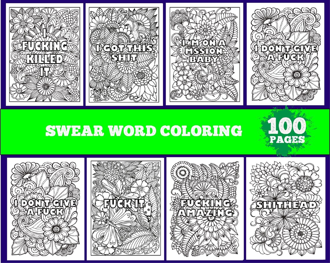100 Swear Word Coloring Pages Swear Word Coloring Sheets Mandala ...