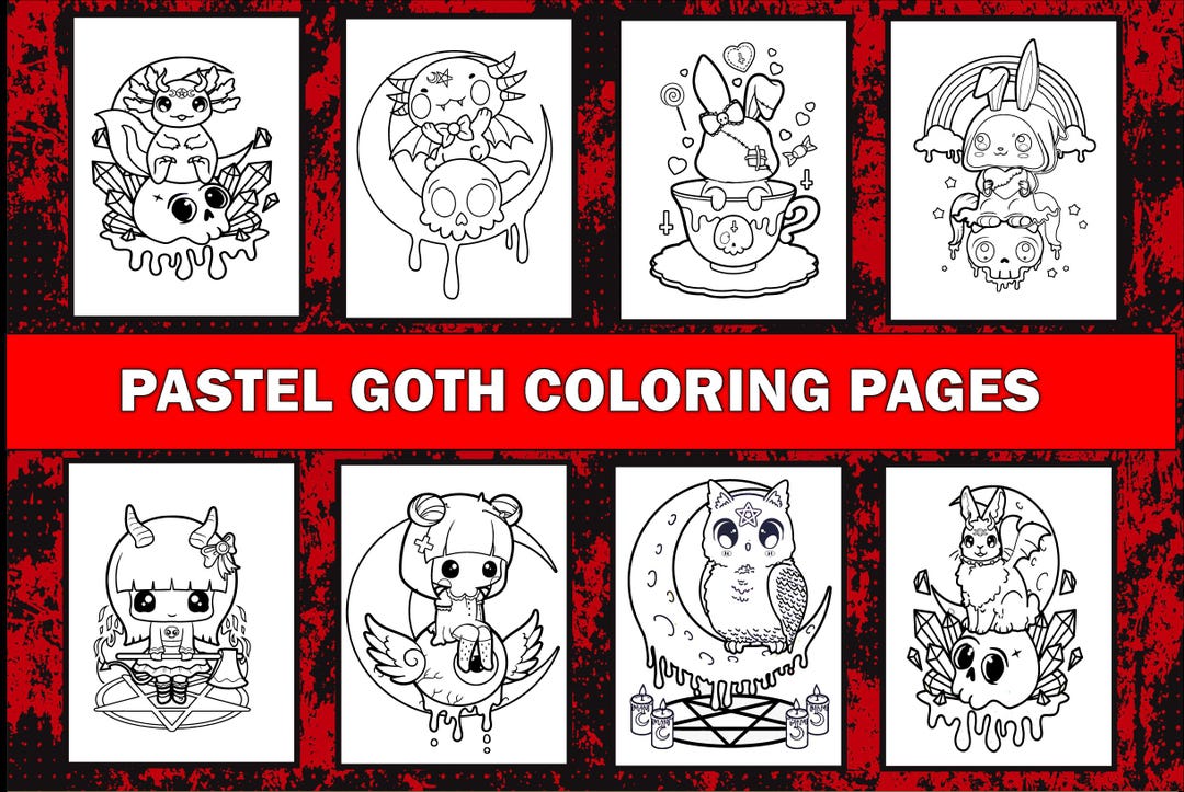 Cute and Creepy Pastel Goth Coloring Book - Etsy