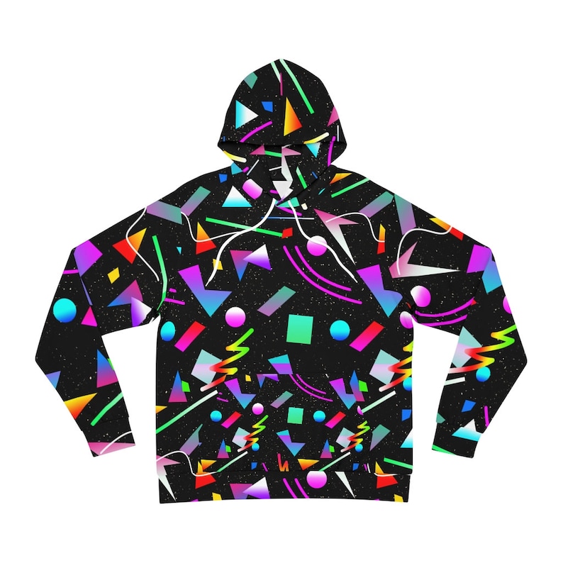 Unisex Fashion Hoodie With an 80s Retro Design, Colorful Shapes, Men's ...