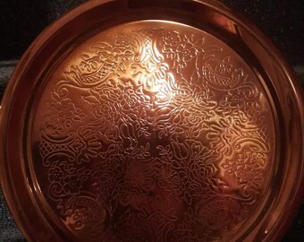 Copper Vintage Serving Tray - Etsy