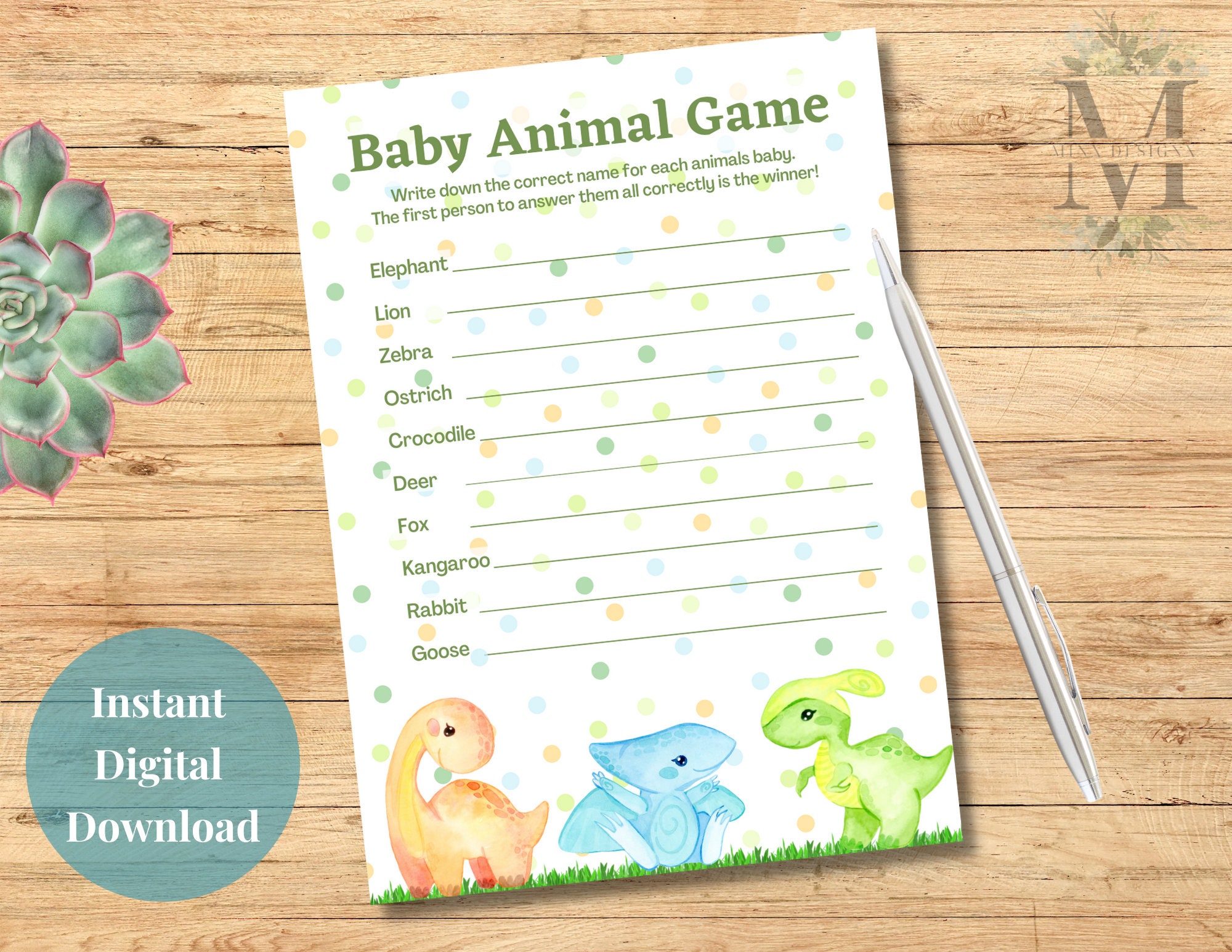 Bundle of Dinosaur Baby Shower Games Dinosaur Shower - Etsy