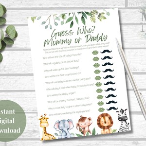 Bundle of Jungle Baby Shower Games, Safari Shower Activities, Zoo Baby ...