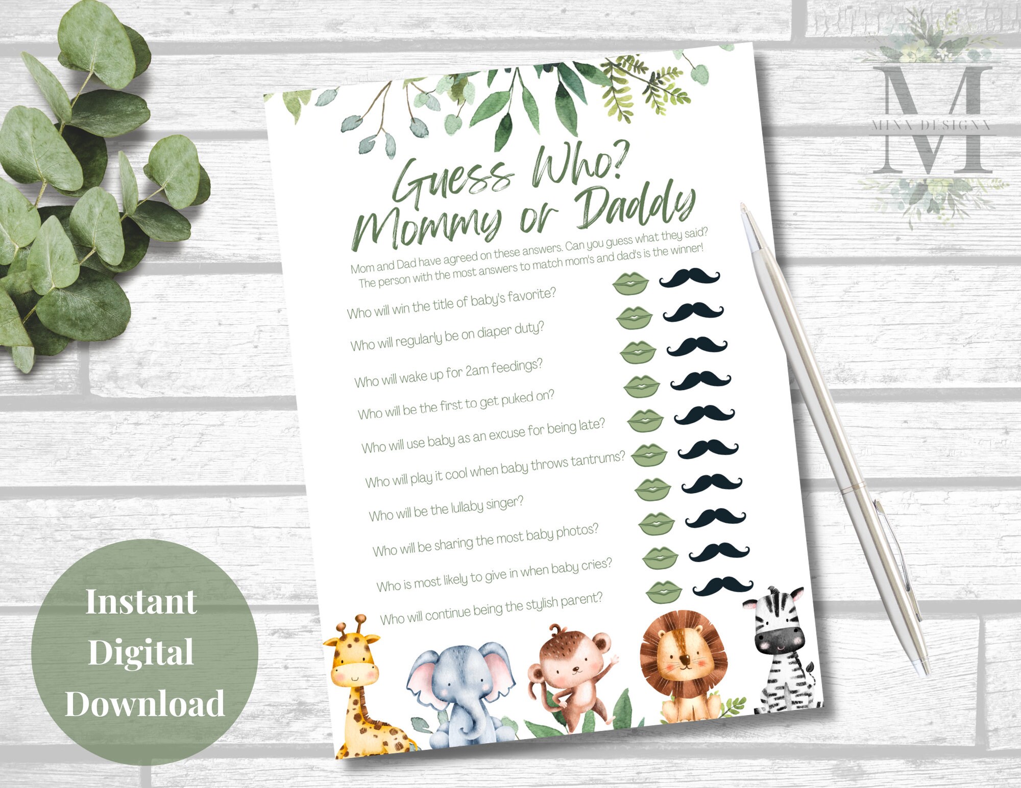 Bundle of Jungle Baby Shower Games, Safari Shower Activities, Zoo Baby ...