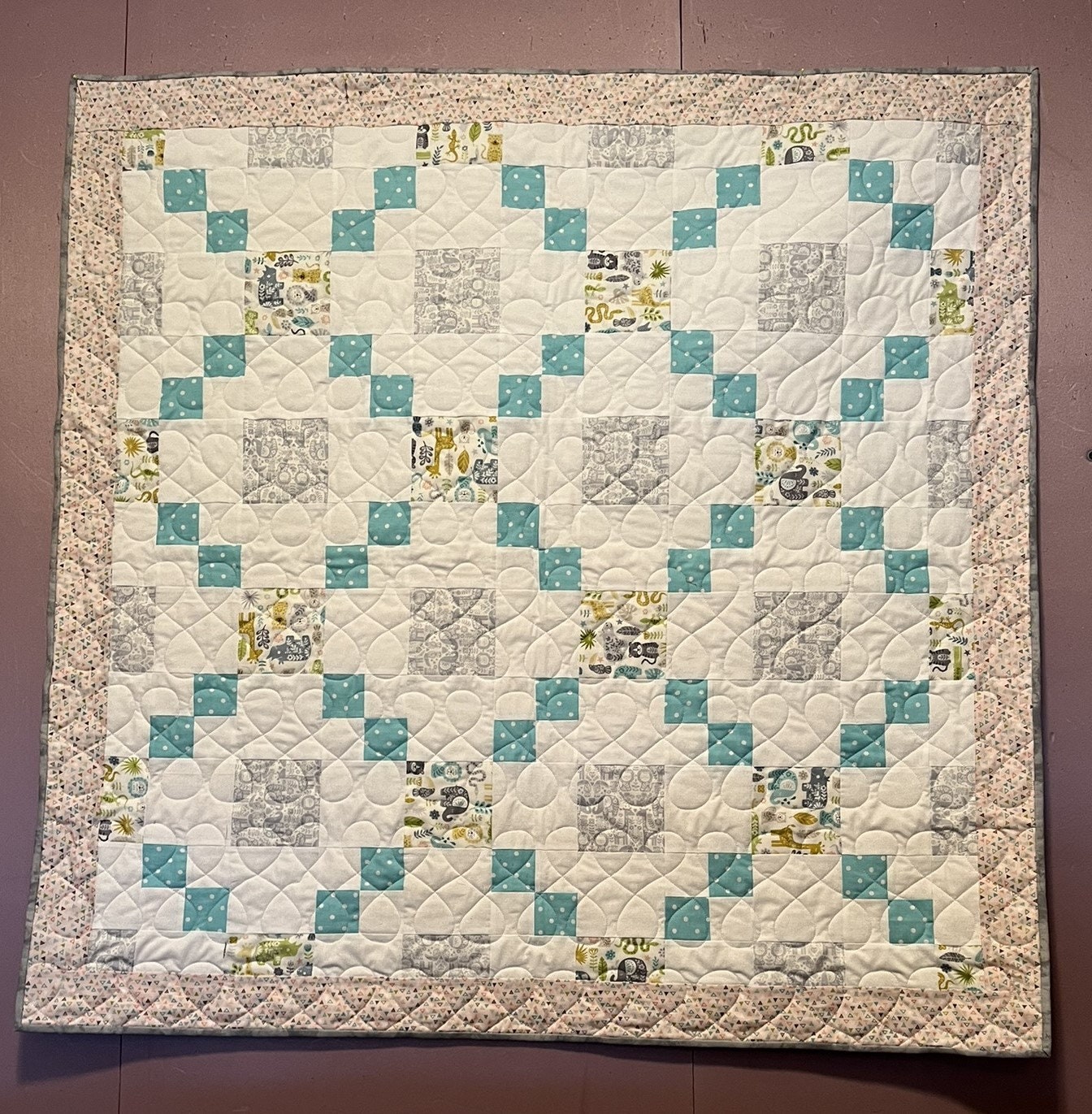 Baby Quilt - "zoo Animals" in Blue - Etsy