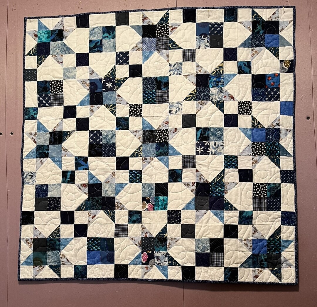 Lap/couch Quilt - "blue Stars" - Etsy