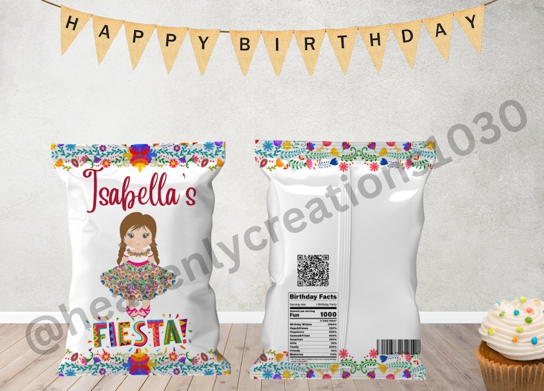 Mexican Fiesta Chip Bag Wrapper, Fiesta Birthday Favors, Mexican Favor ...