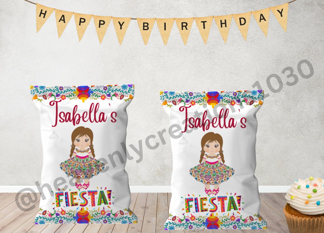 Mexican Fiesta Chip Bag Wrapper, Fiesta Birthday Favors, Mexican Favor ...