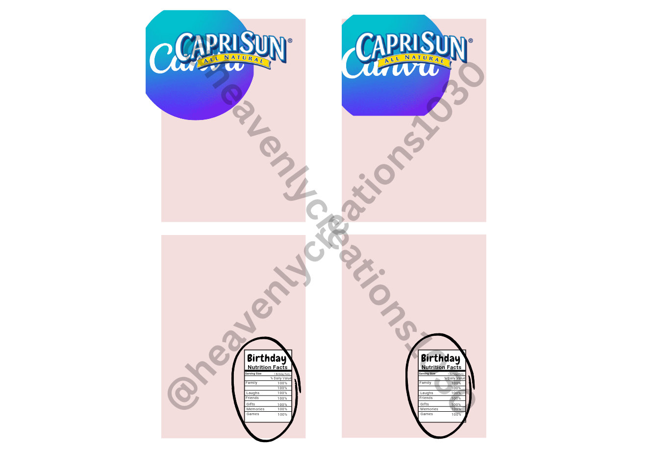 DIY Capri Sun Template,blank,juice Pouch Label,instant Download ...