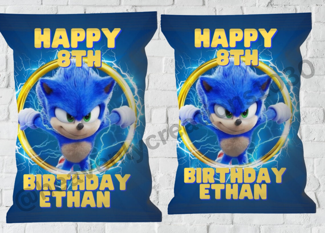 Sonic Party Supplies, Chip Bag Labels Printable Sonic Birthday Template ...