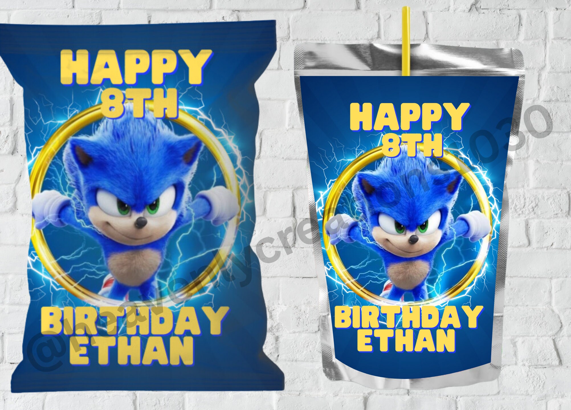 Sonic Party Supplies, Chip Bag Labels Printable Sonic Birthday Template ...