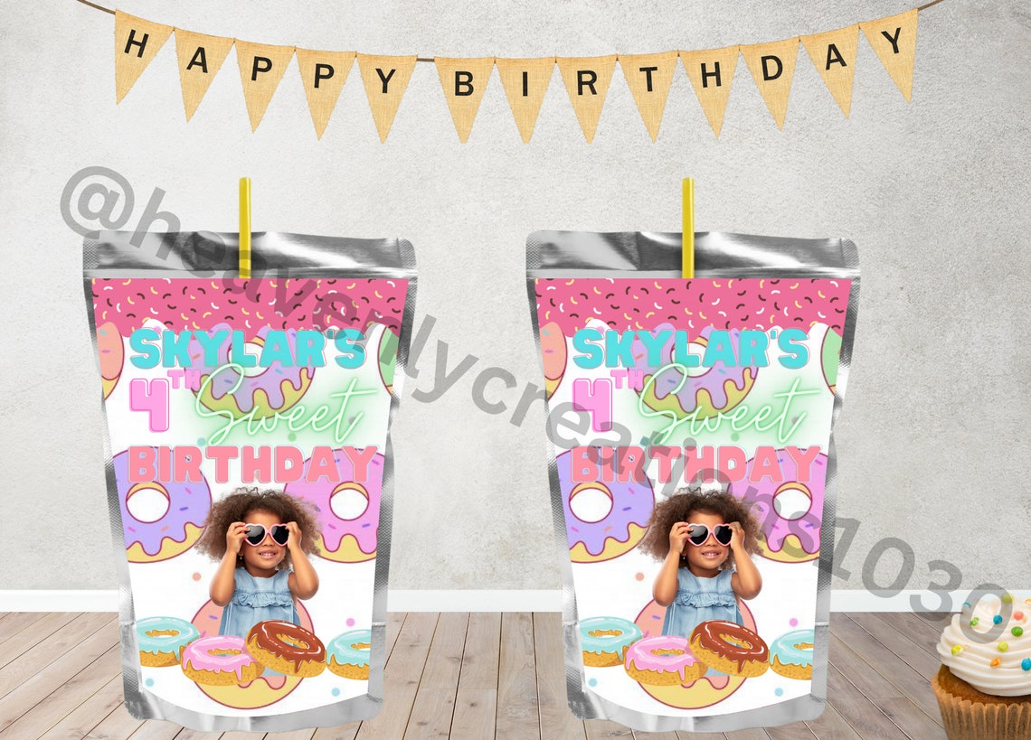 Donut Chip Bag, Donut Snacks Treat Bag, Donut Birthday Party Decoration ...