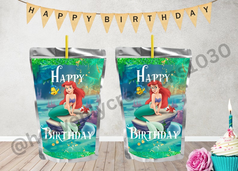 Little Mermaid Birthday Party Chip Bags Wrapper Label Little Mermaid ...