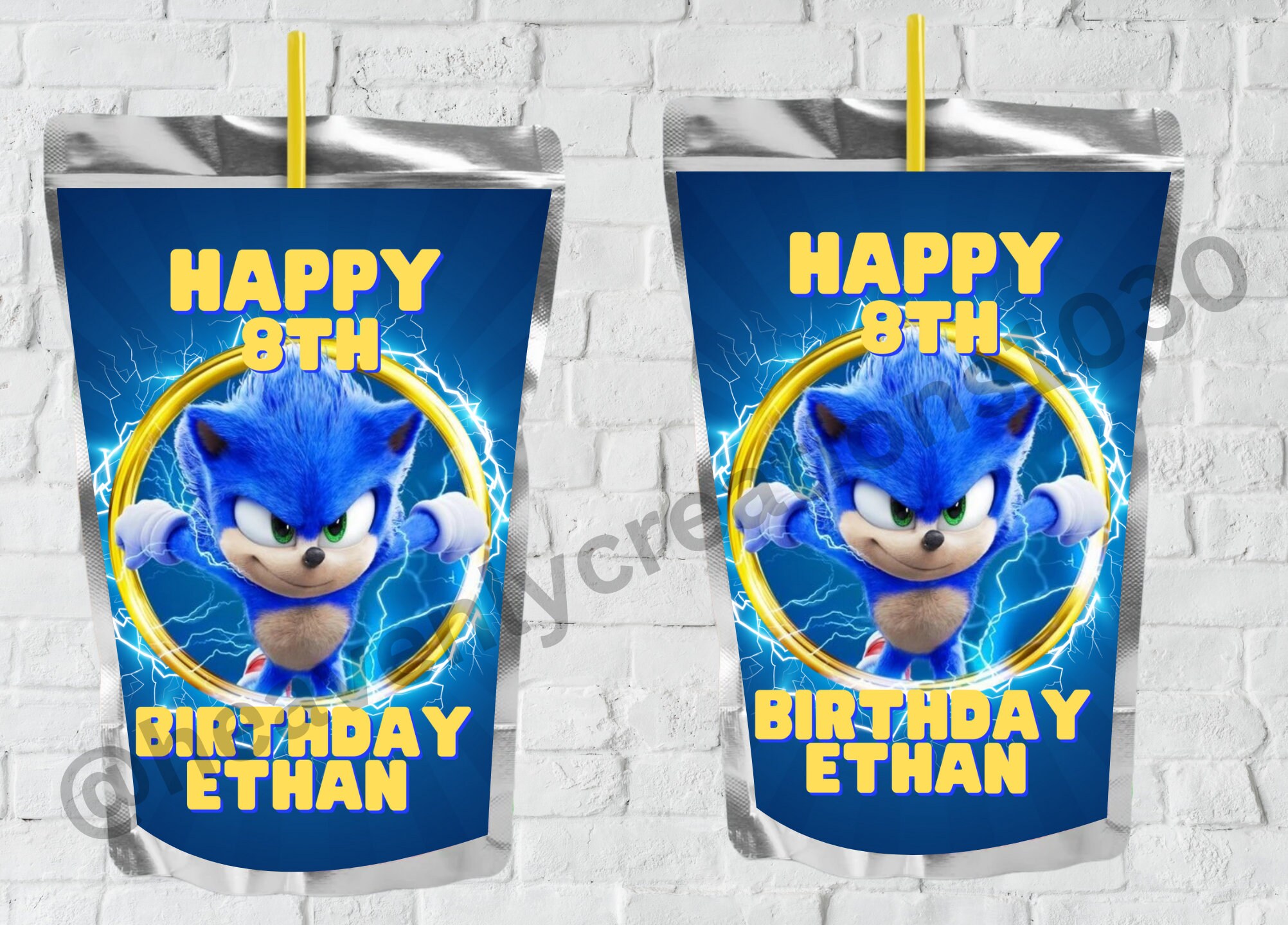 Sonic Party Supplies, Chip Bag Labels Printable Sonic Birthday Template ...