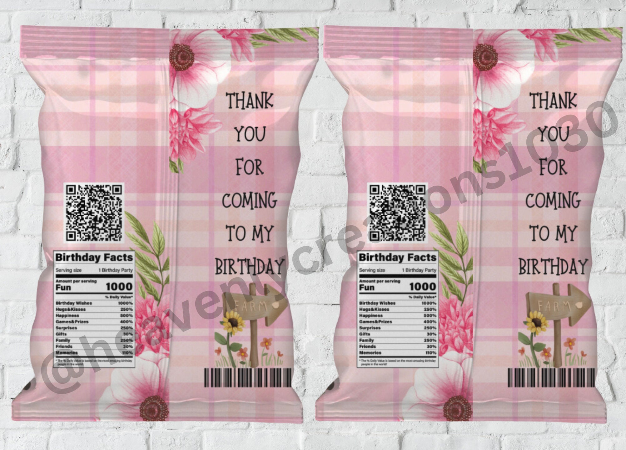 Editable Farm Chip Bag Wrapper Labels: Printable Party Favors (PNG ...