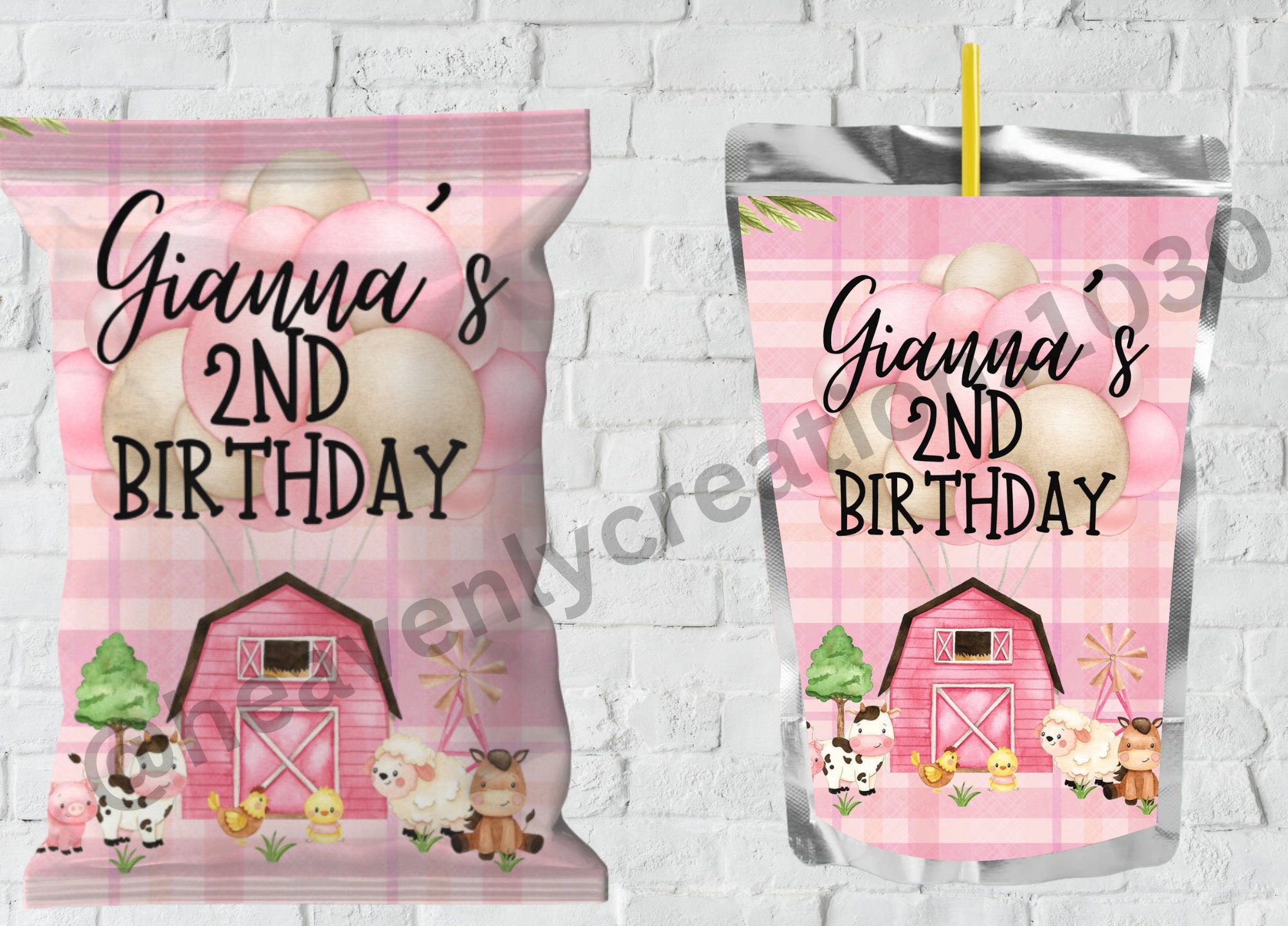 Editable Farm Chip Bag Wrapper Labels: Printable Party Favors (PNG ...