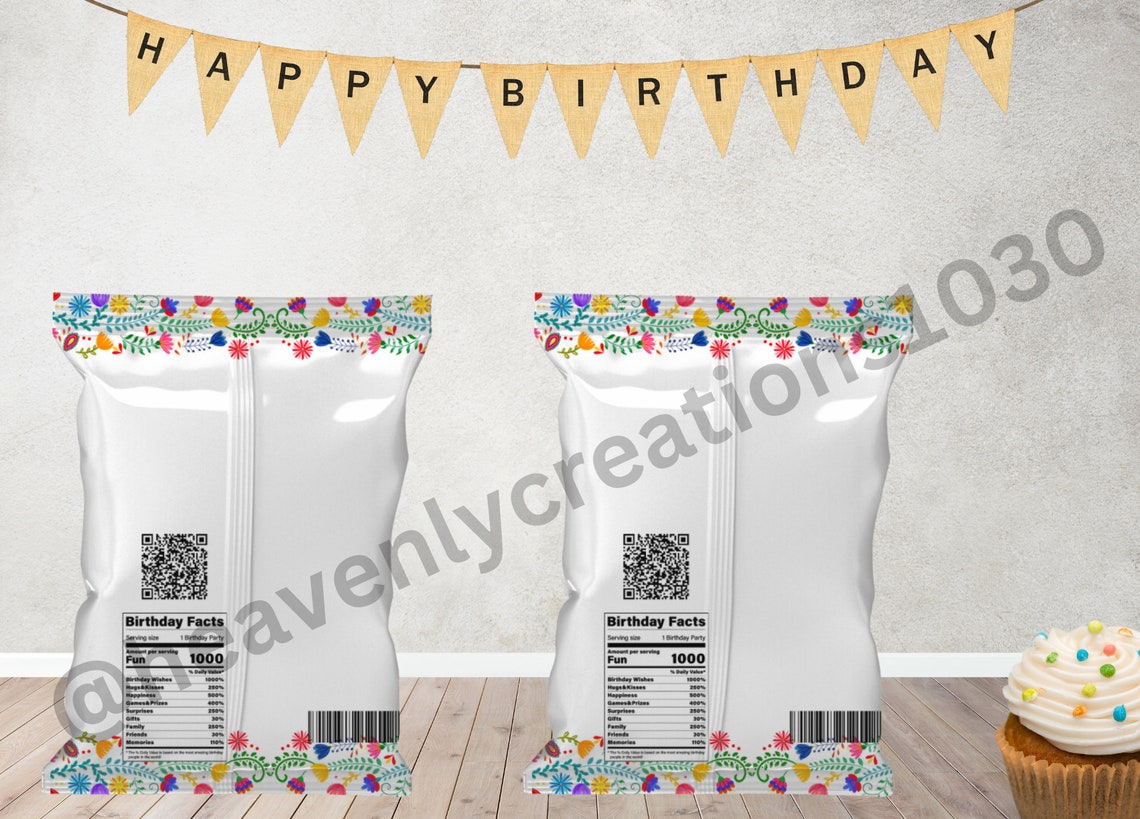 Mexican Fiesta Chip Bag Wrapper, Fiesta Birthday Favors, Mexican Favor ...