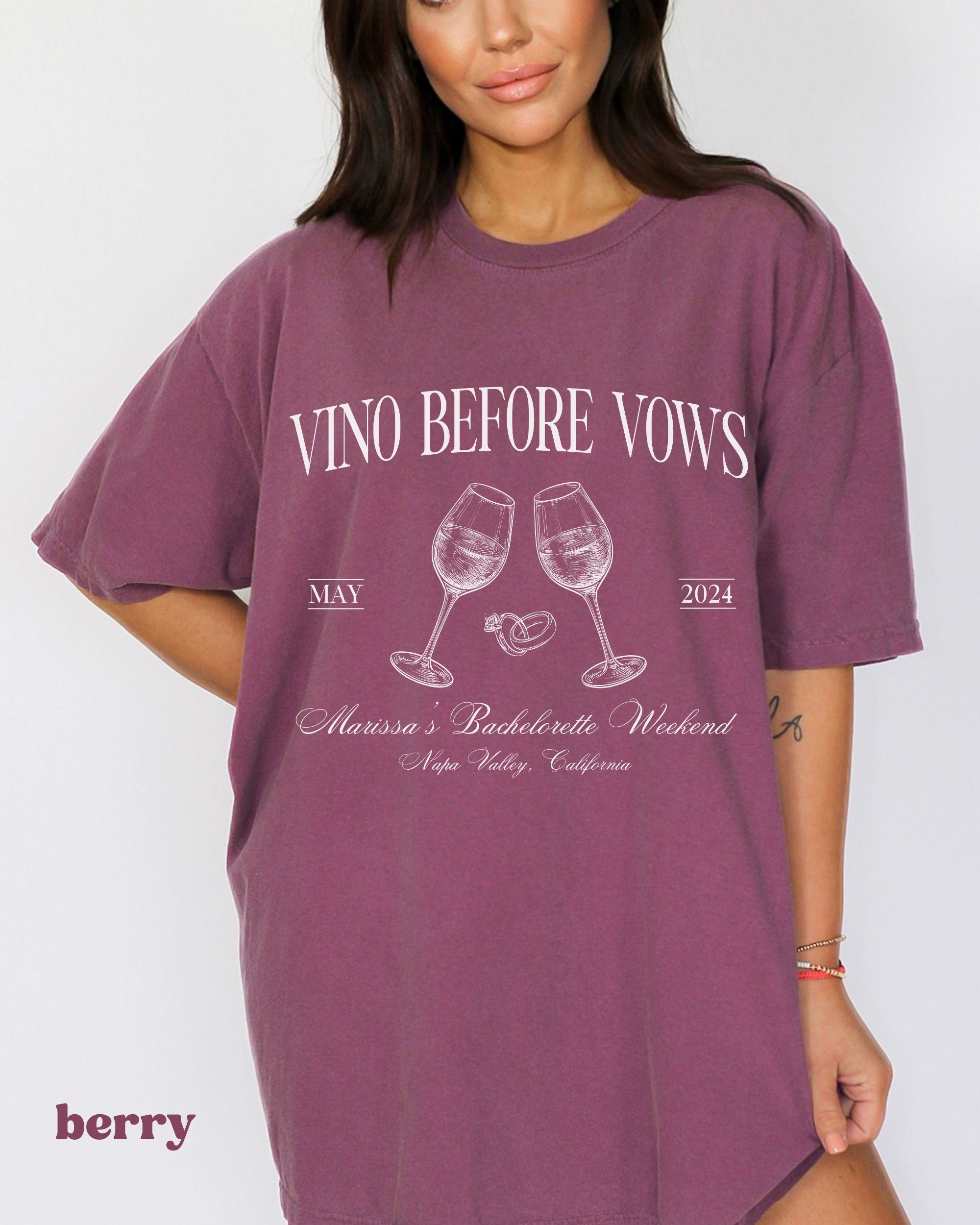 Custom Winery Bachelorette Party Shirts, Napa Valley Trip Custom ...