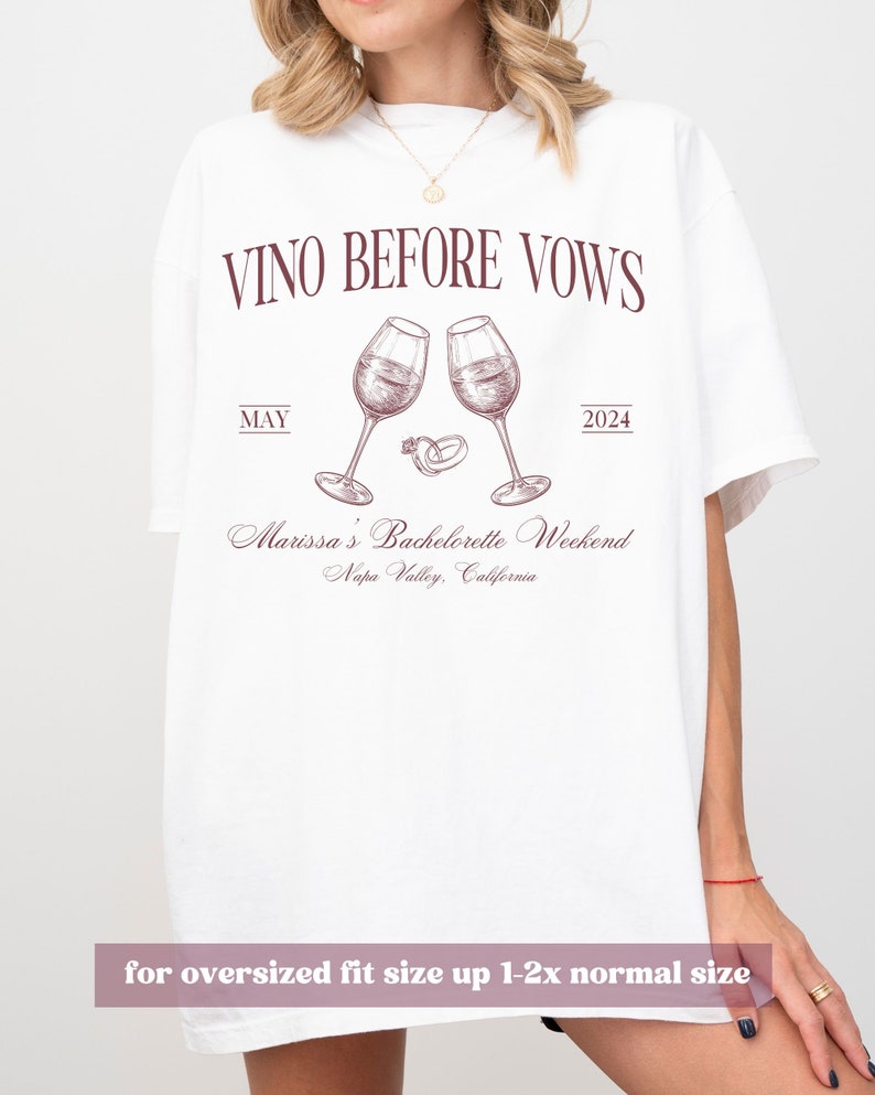 Custom Winery Bachelorette Party Shirts, Napa Valley Trip Custom ...