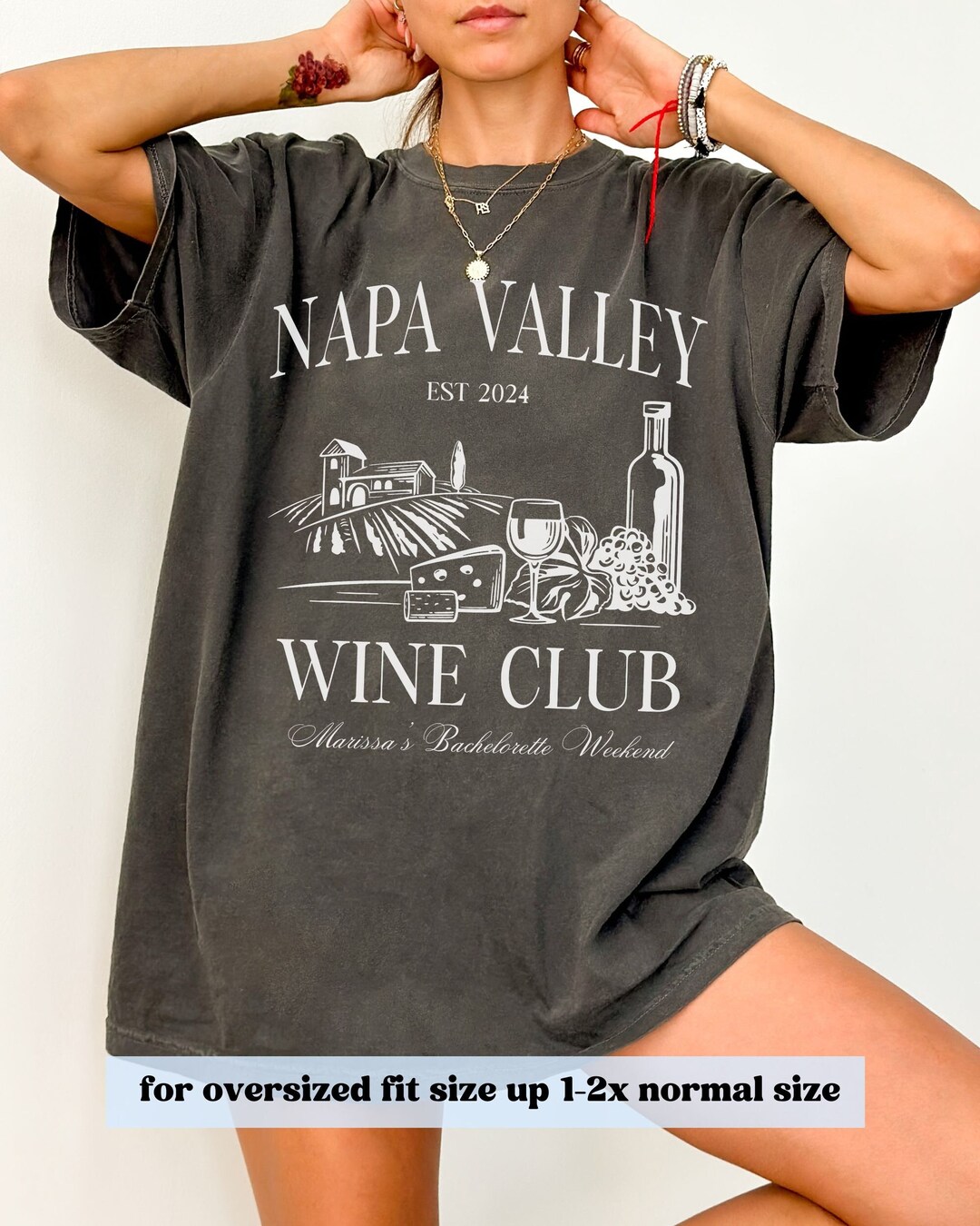 Custom Winery Bachelorette Party Shirts, Napa Valley Trip Custom ...
