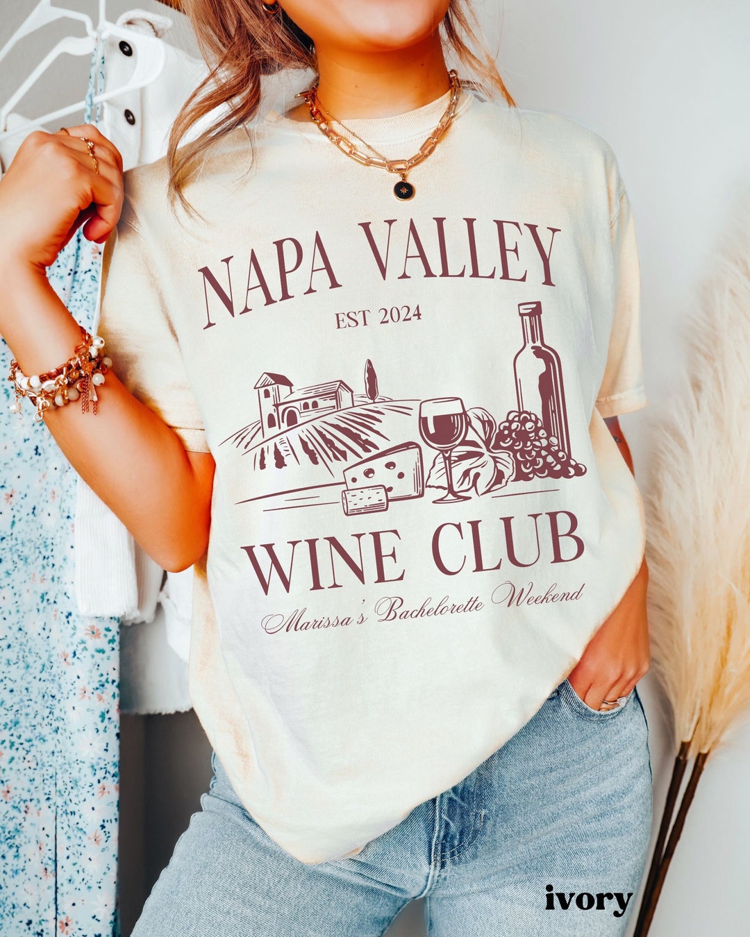 Custom Winery Bachelorette Party Shirts, Napa Valley Trip Custom ...