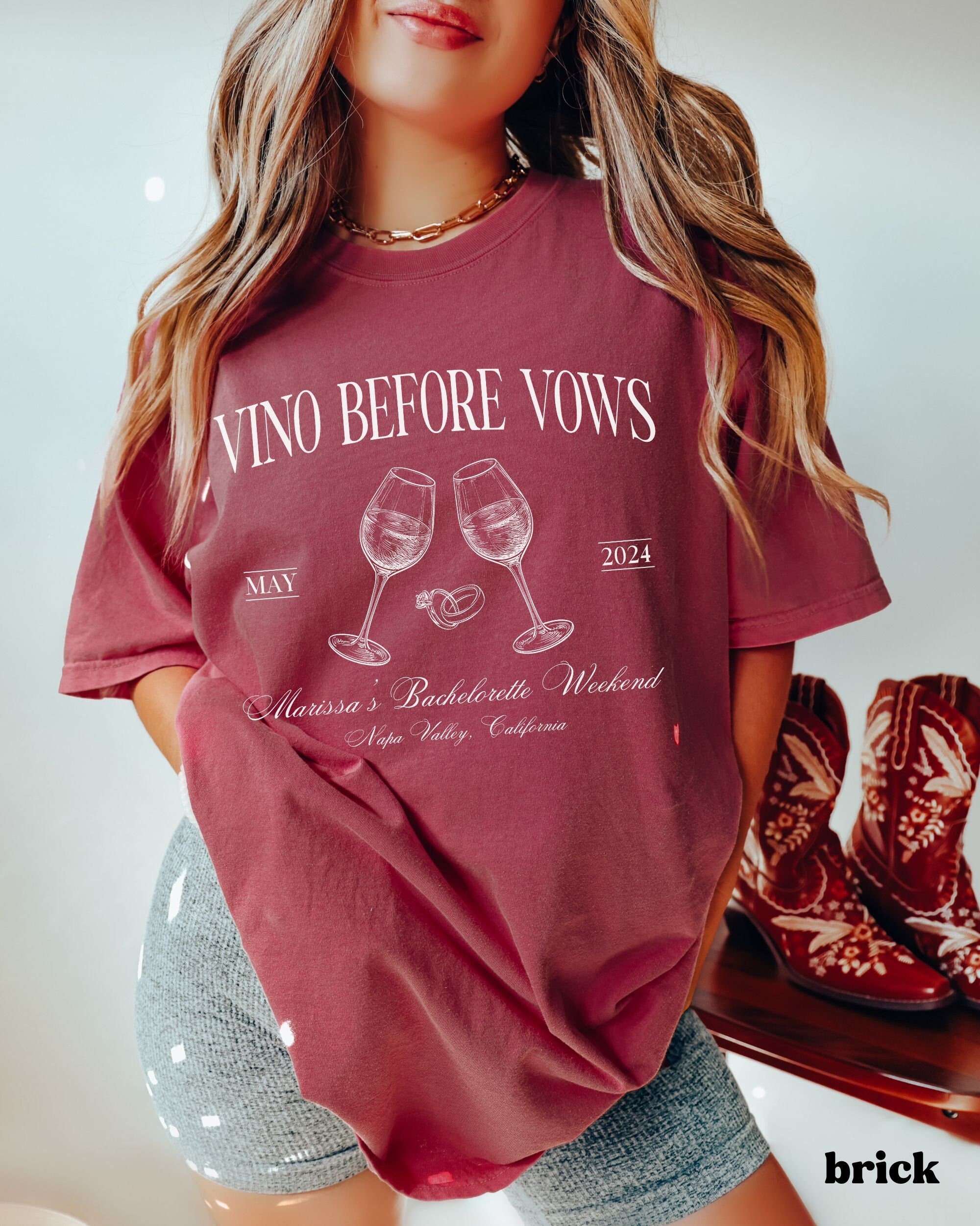 Custom Winery Bachelorette Party Shirts, Napa Valley Trip Custom ...