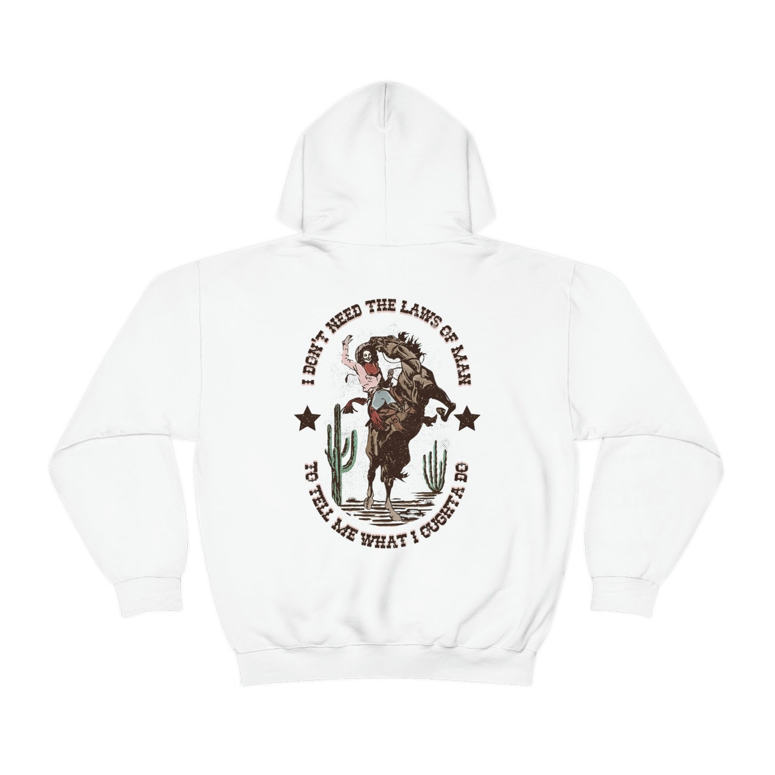 Western Hoodie for Women, Words on Back Hoodie, Retro Cowboy Sweatshirt ...