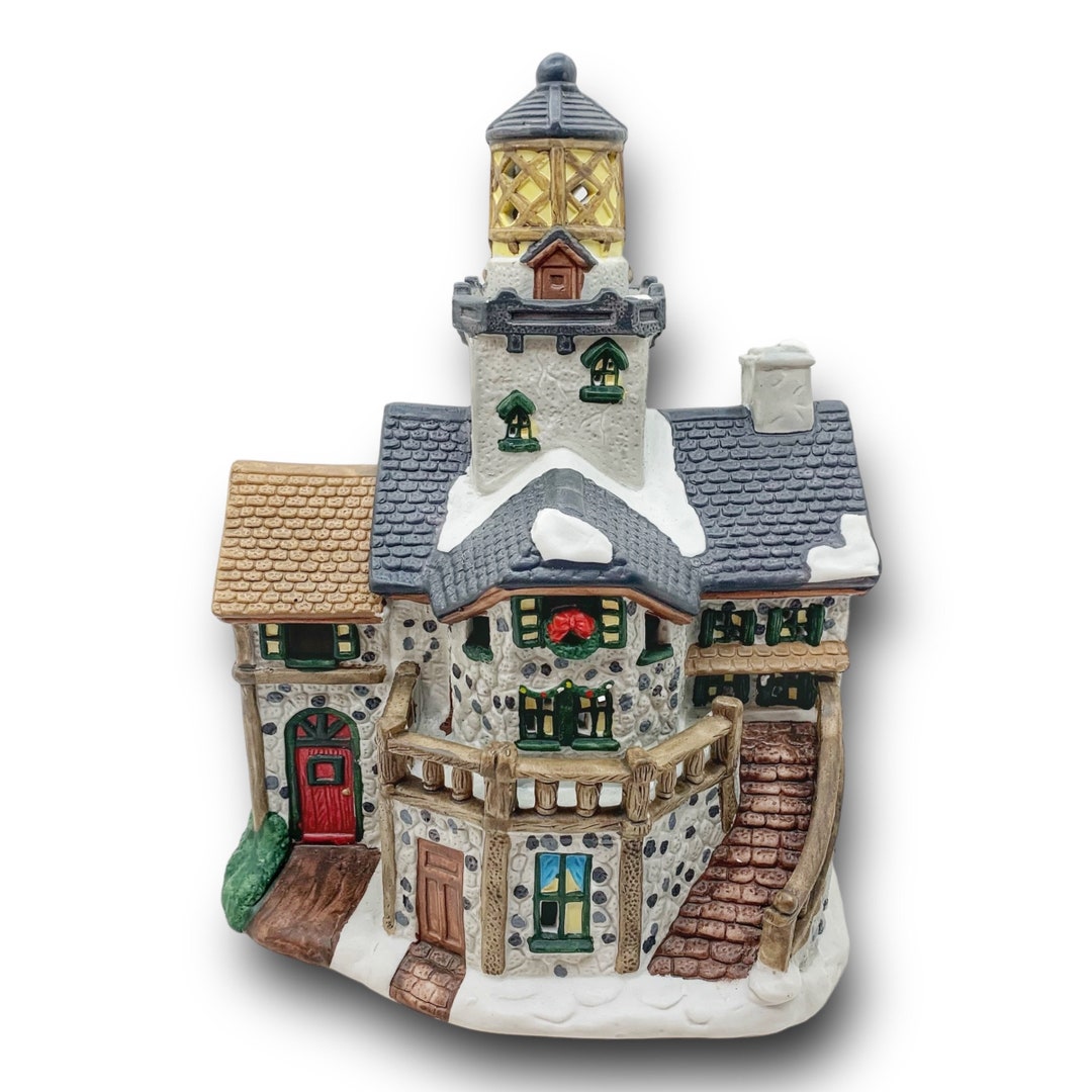 Silvermine Lighthouse Town Square Collectibles Ceramic Light up ...