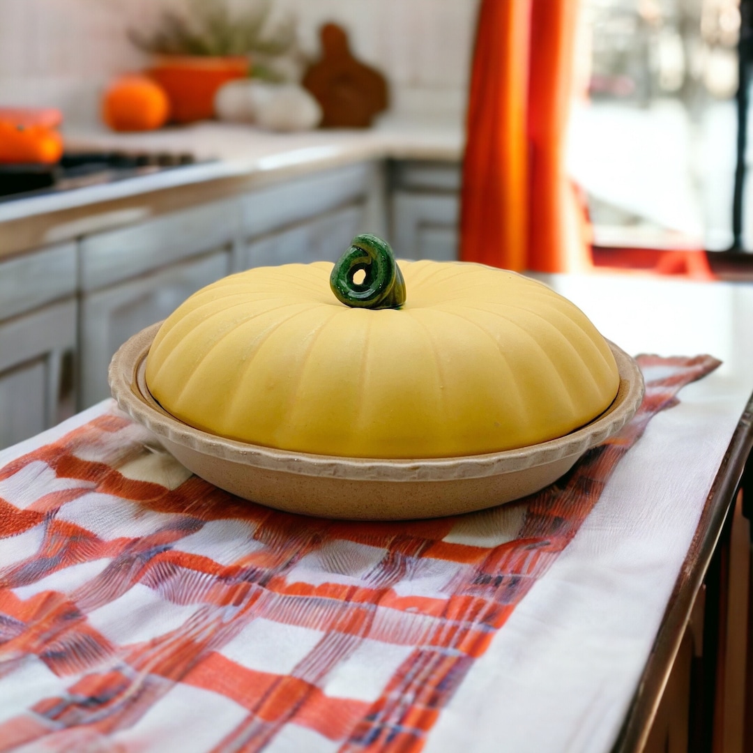 Sanor Ceramica Vintage Pumpkin Pie Keeper Covered Ceramic - Etsy