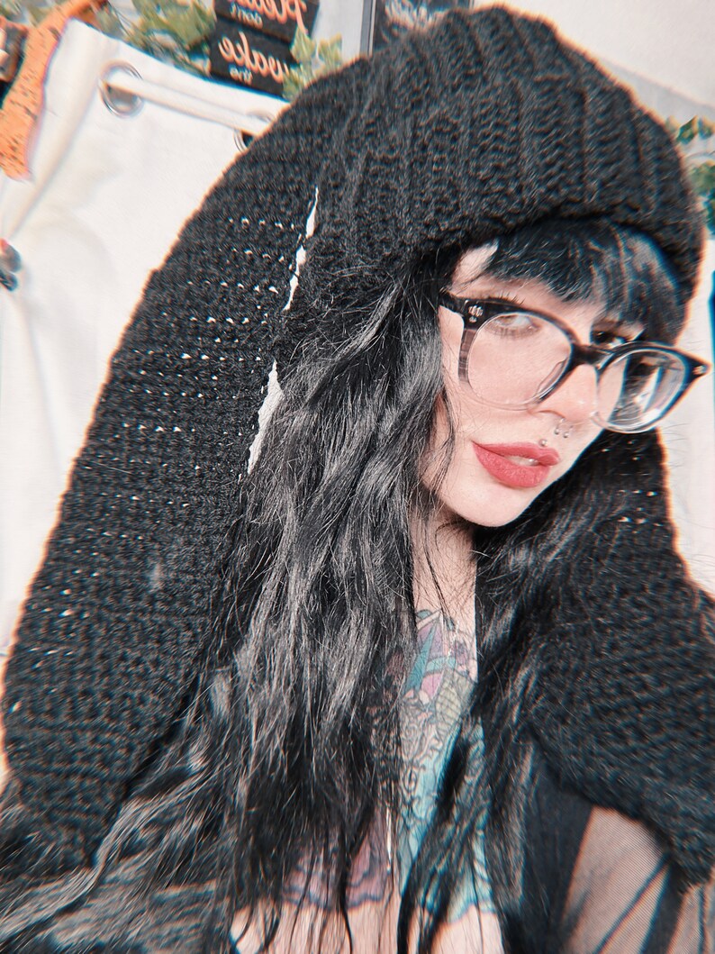 Spooky Bunny Beanie, Bunny Ears Crochet Beanie, Knitting Hat, Cat Ears ...