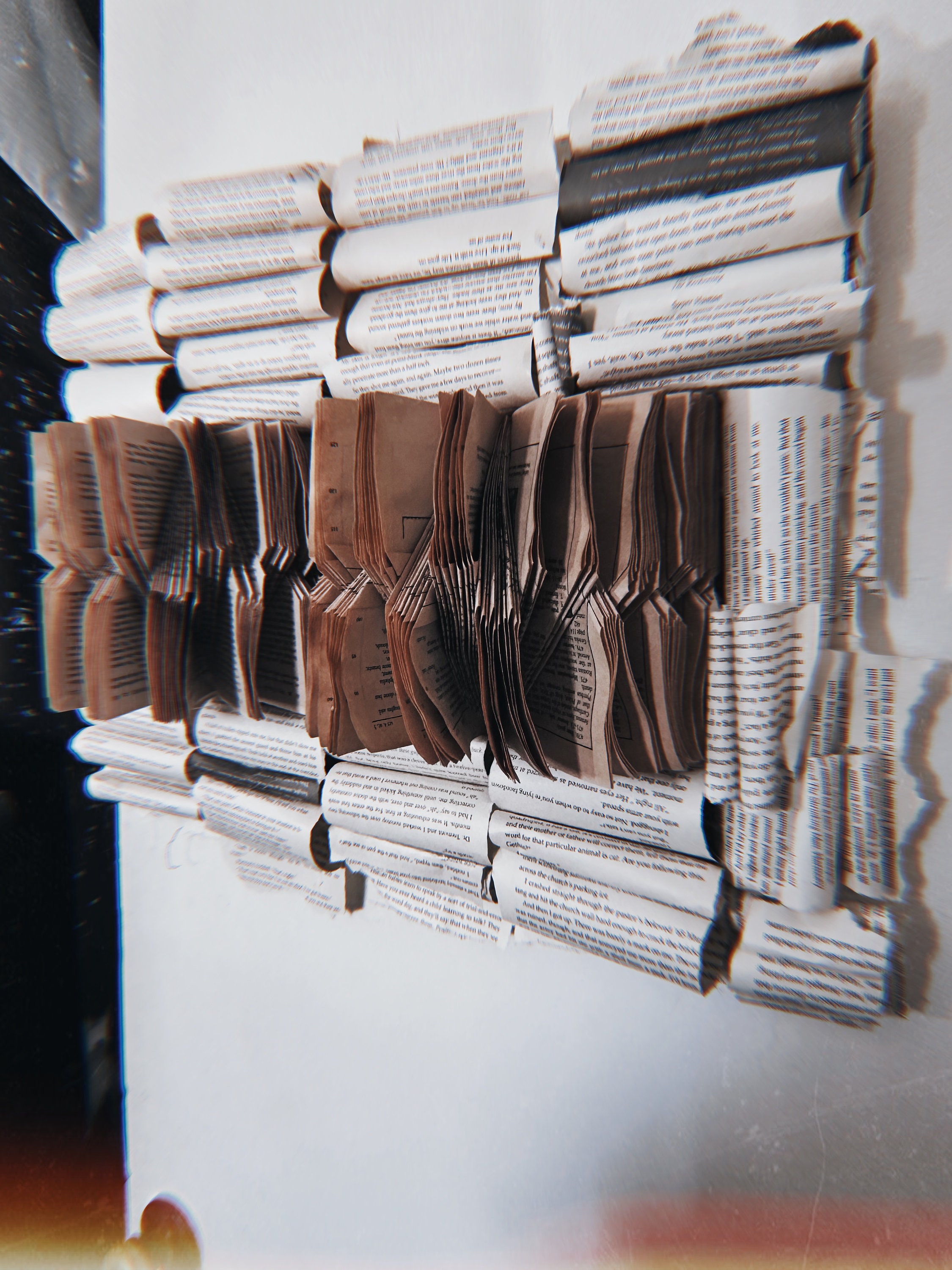 Book Folded Art on Canvas / 3D Book Sculpture / Book Origami / Book ...