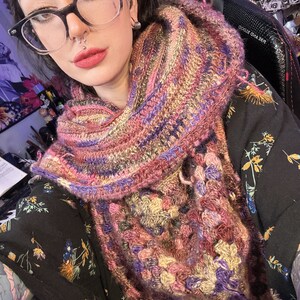 Sugar Plum Fairy Hooded Crochet Cowl, Crochet Hooded Scarf, XL Extra ...