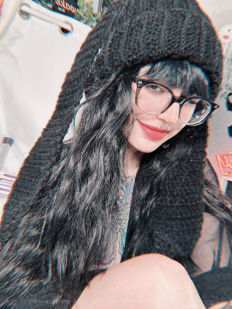 Spooky Bunny Beanie, Bunny Ears Crochet Beanie, Knitting Hat, Cat Ears ...