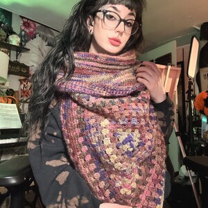 Sugar Plum Fairy Hooded Crochet Cowl, Crochet Hooded Scarf, XL Extra ...