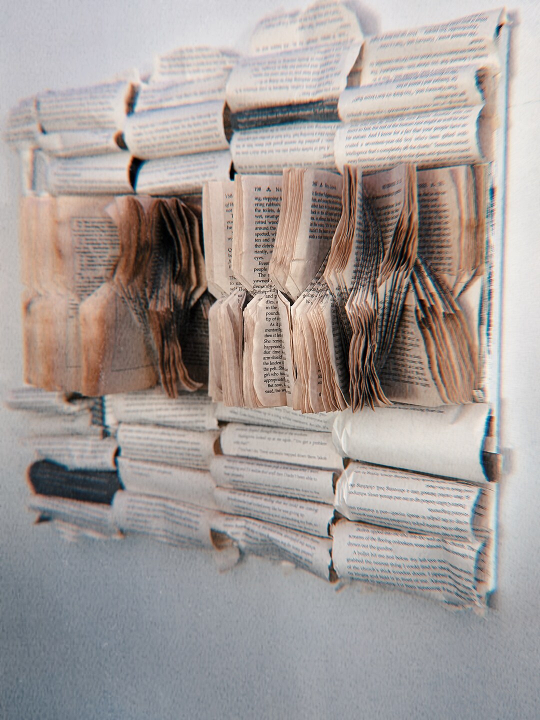 Book Folded Art on Canvas / 3D Book Sculpture / Book Origami / Book ...