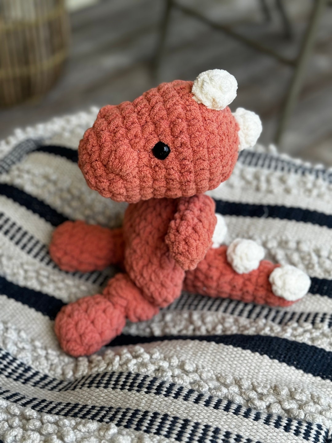 Handmade Crochet Dinosaur Stuffy, Dino Plushie, Dino Lovey, Handmade in ...