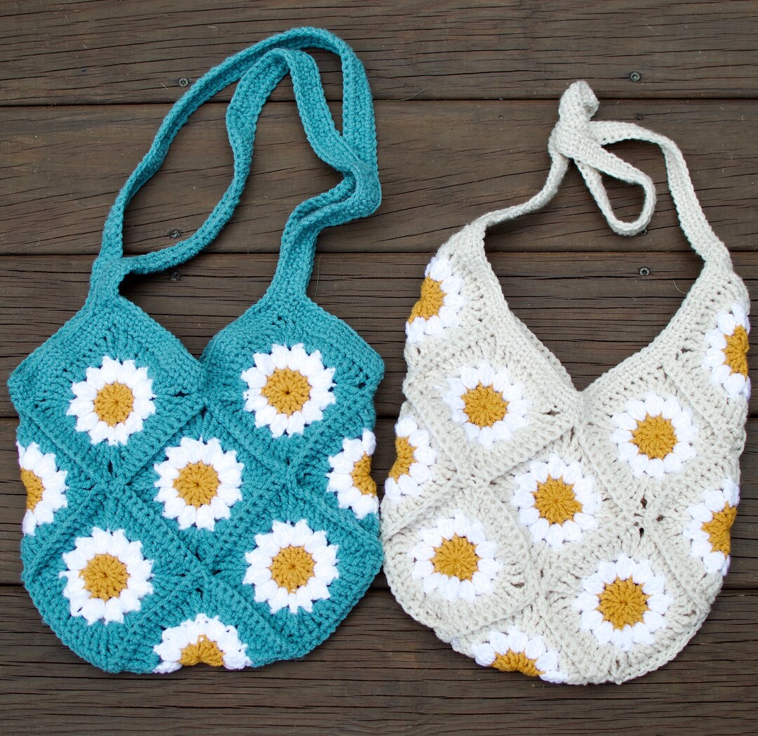 Granny Square Purse, Handmade Crochet Bag, Flower Bag, Tote Bag, Flower ...